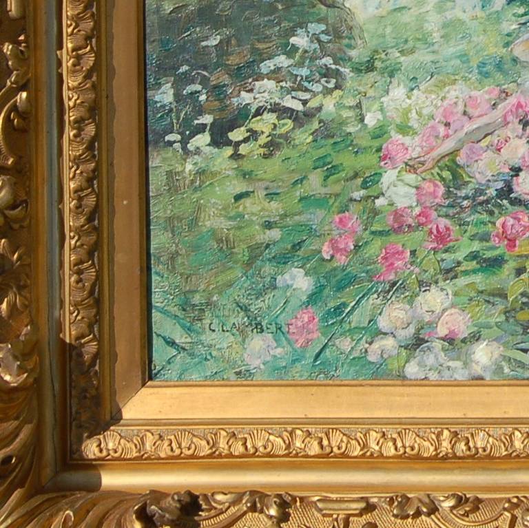 Camille Nicolas Lambert - Garden Scene For Sale at 1stDibs