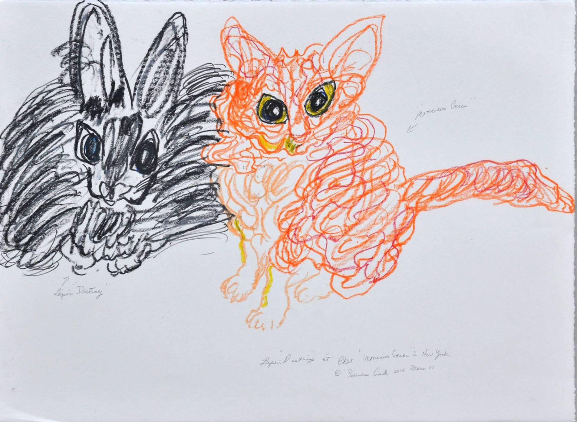 Simone Gad - Chat Bleu Avec Greque Ancien For Sale at 1stDibs