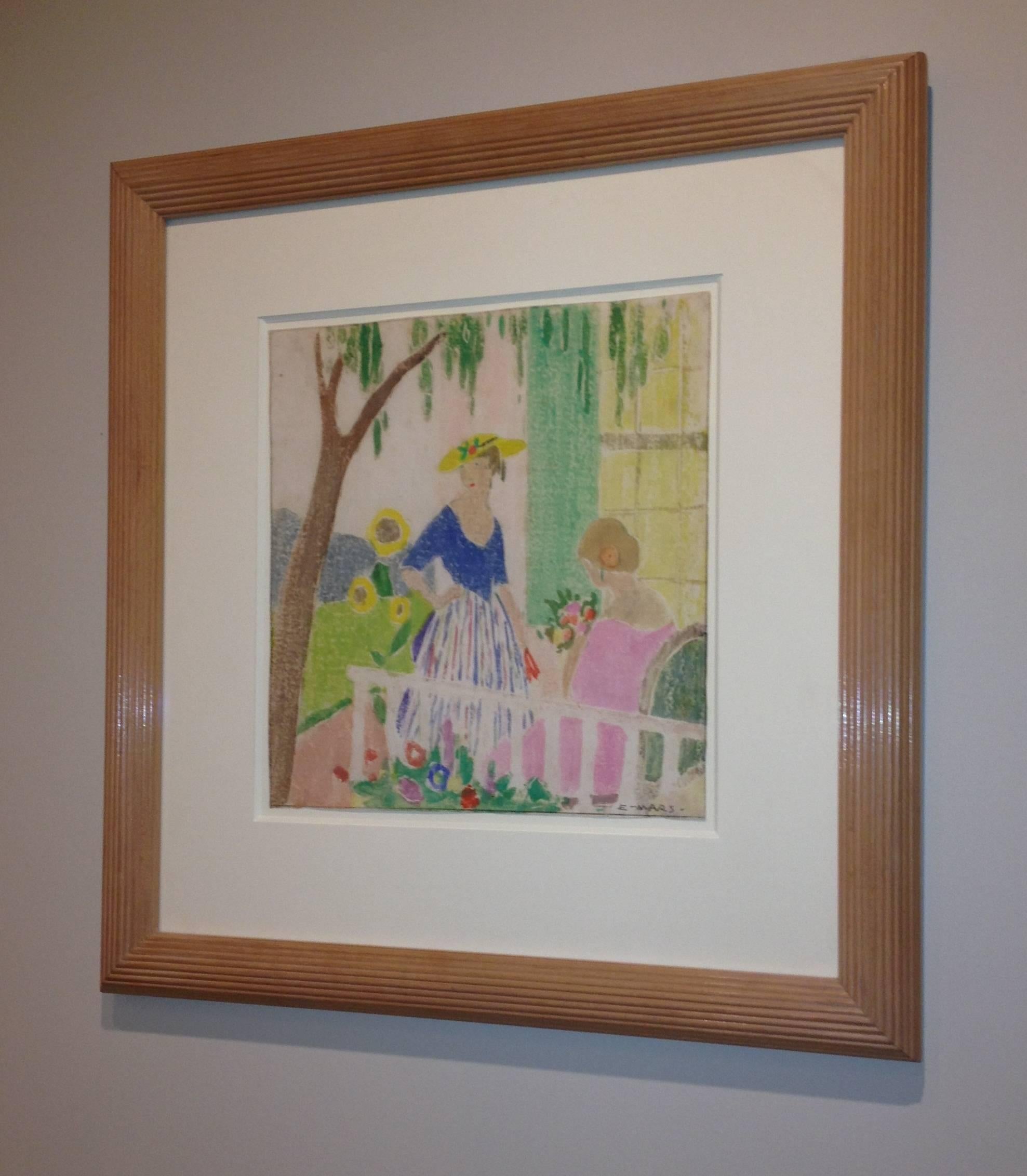 Ethel Mars - In the Garden at 1stDibs | ethel mars artist, ethel v mars ...