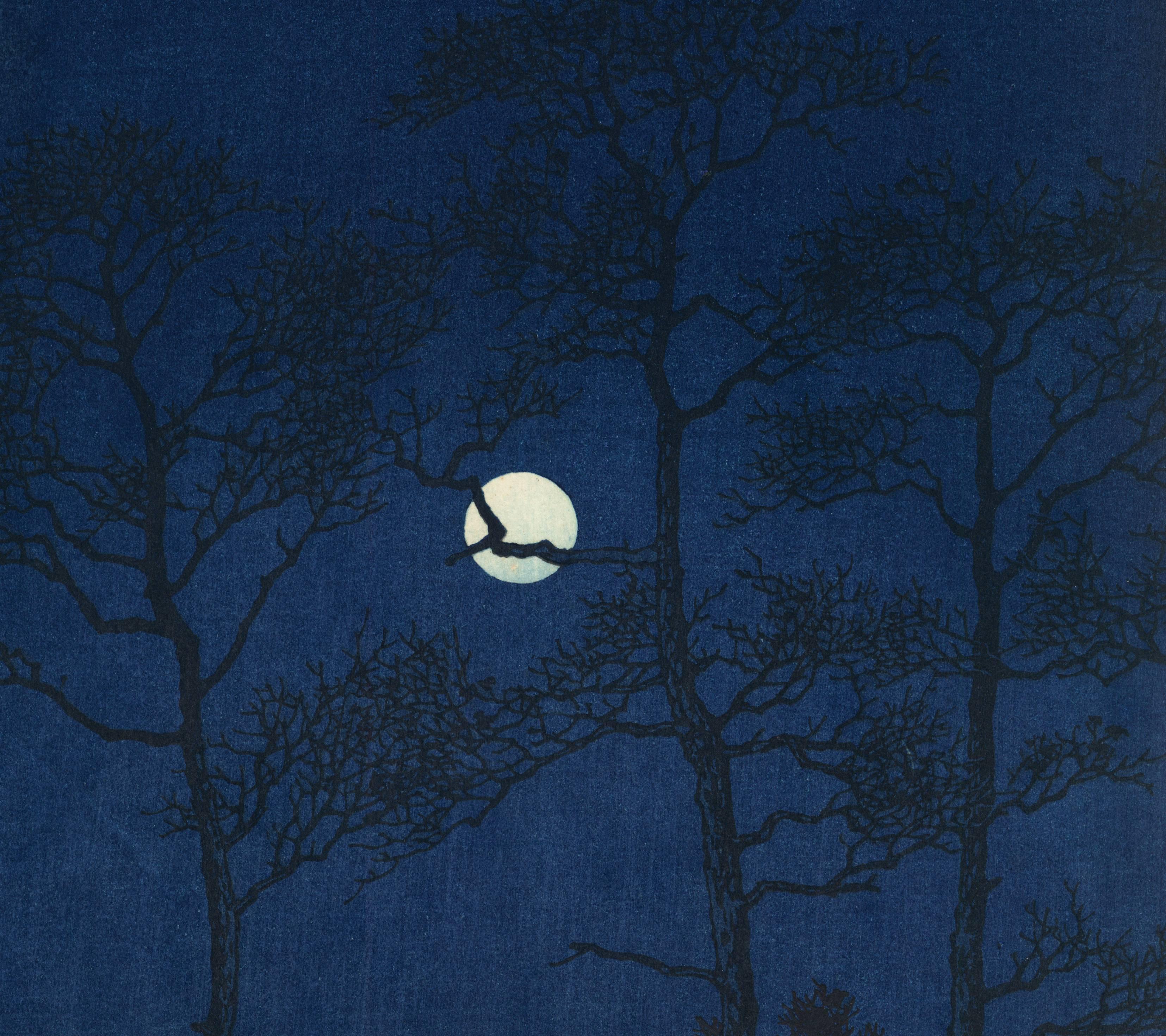 Kawase Hasui - Winter Moon Over Toyama Plain at 1stDibs | toyama winter
