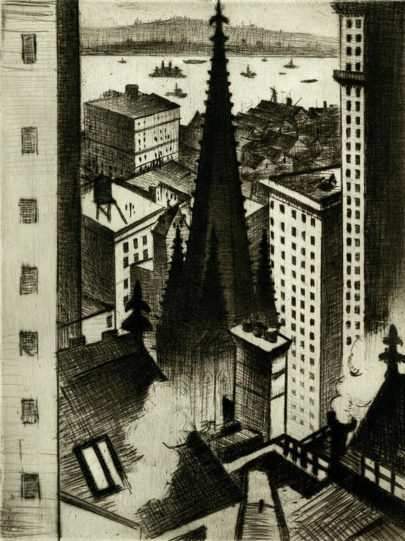 Christopher R. W. Nevinson - Temples of New York, Print For Sale at 1stdibs