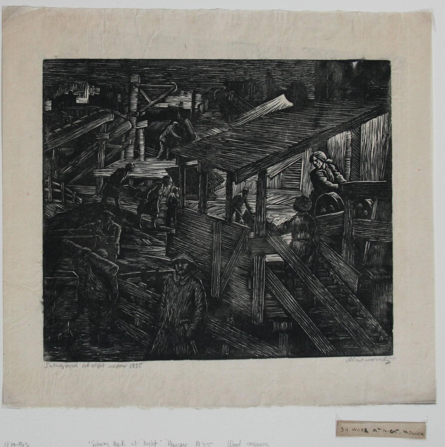 Albert Abramovitz - Subway Work at Night. For Sale at 1stdibs