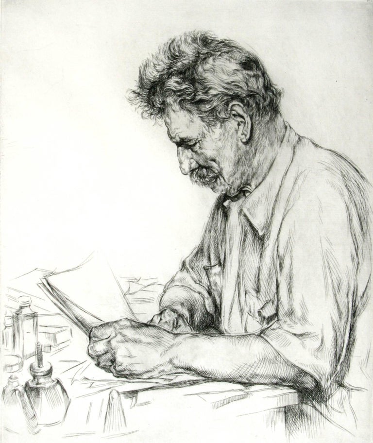 Arthur William Heintzelman - Portrait of Albert Schweitzer. For Sale at ...