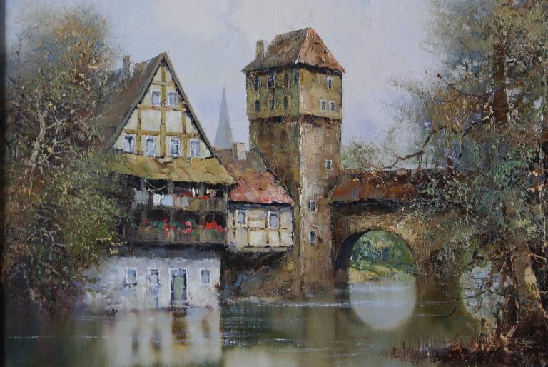 Willi Bauer - Riverside scene at 1stDibs
