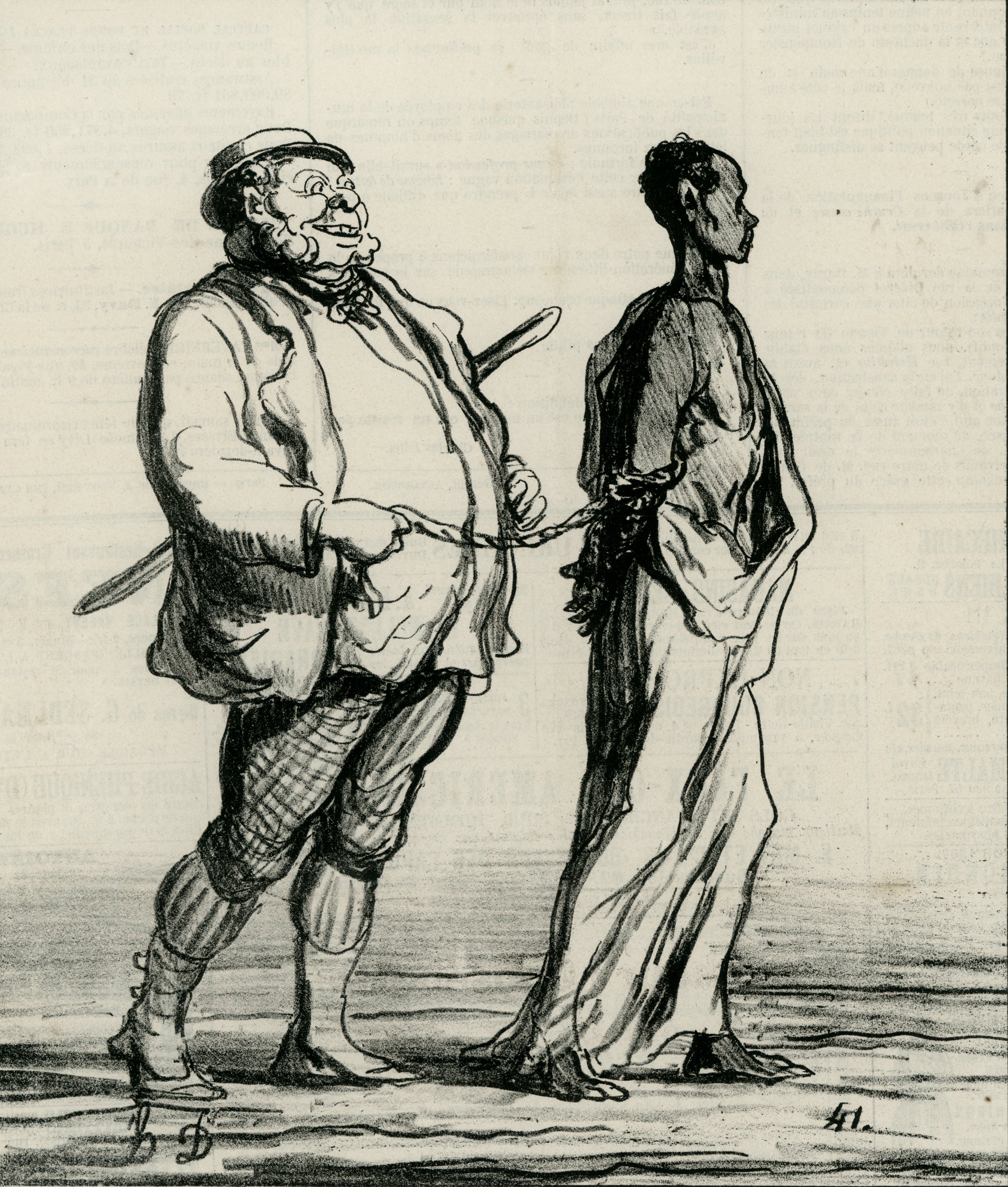 Honoré Daumier - Daumier Satirical Lithograph Depicting French Men ...