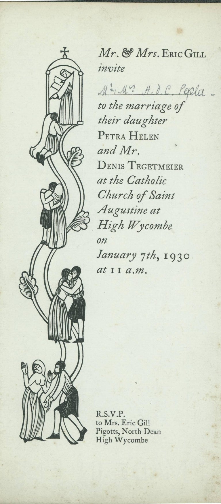 Eric Gill - Man and Girl on Way to Church For Sale at 1stDibs | shob ...