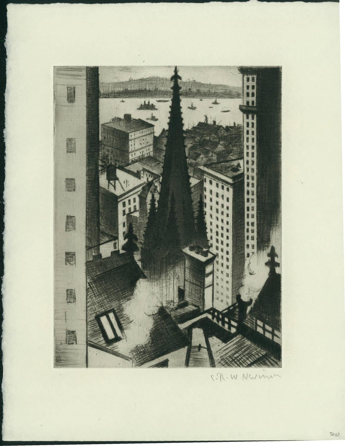 Christopher R. W. Nevinson - Temples of New York For Sale at 1stdibs