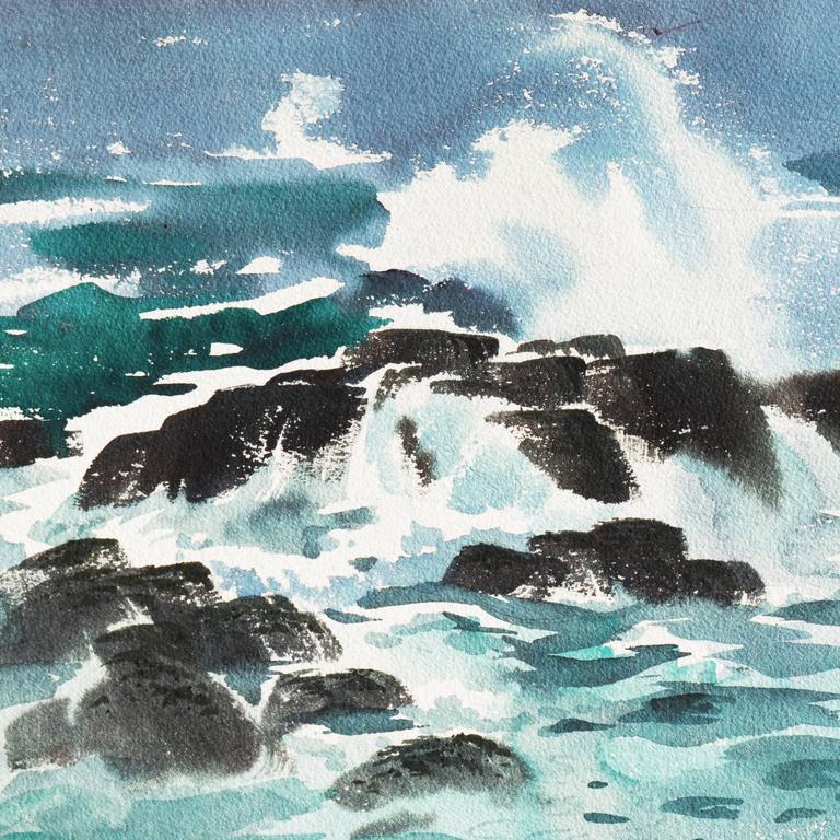 Arthur Irwin Riley - 'Coastal Breakers', Mid-century California ...
