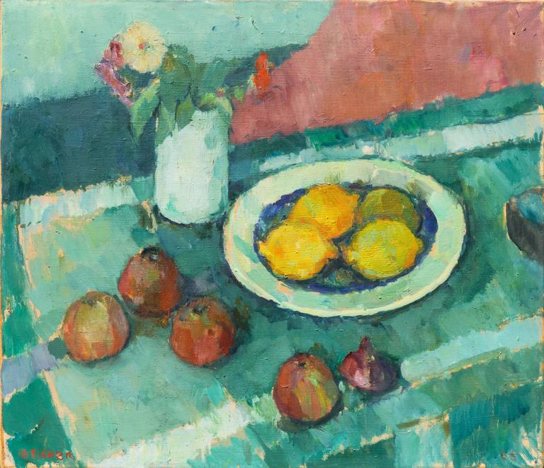 Ib Eisner - Still Life with Lemons and Apples at 1stDibs