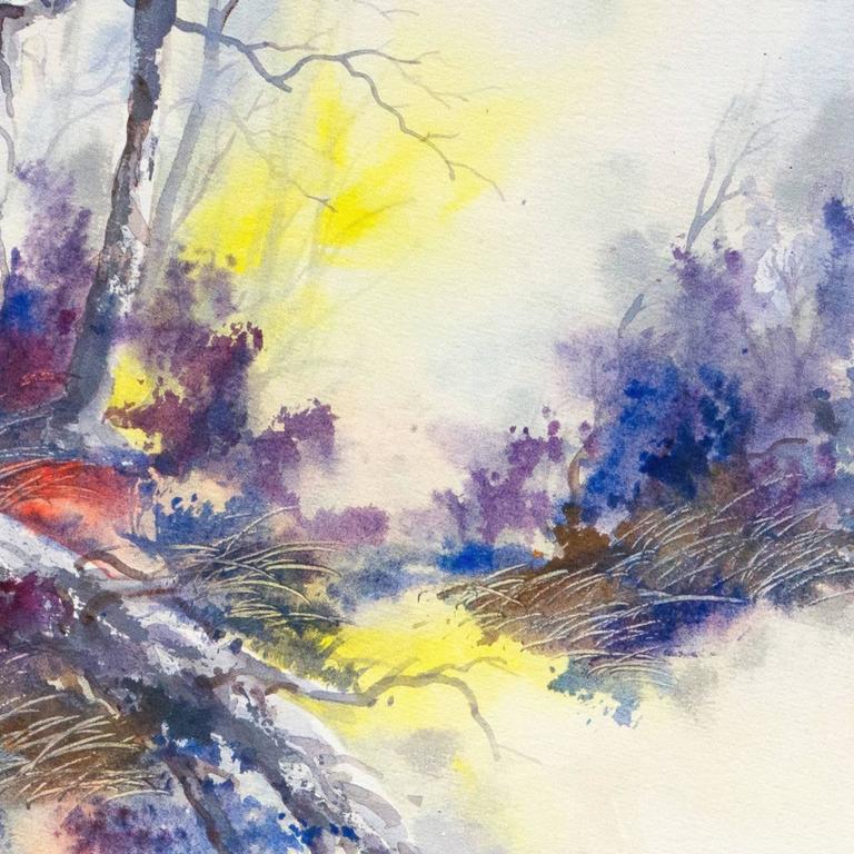 David Wong - Woodland Sunset For Sale at 1stDibs | david wong artist ...