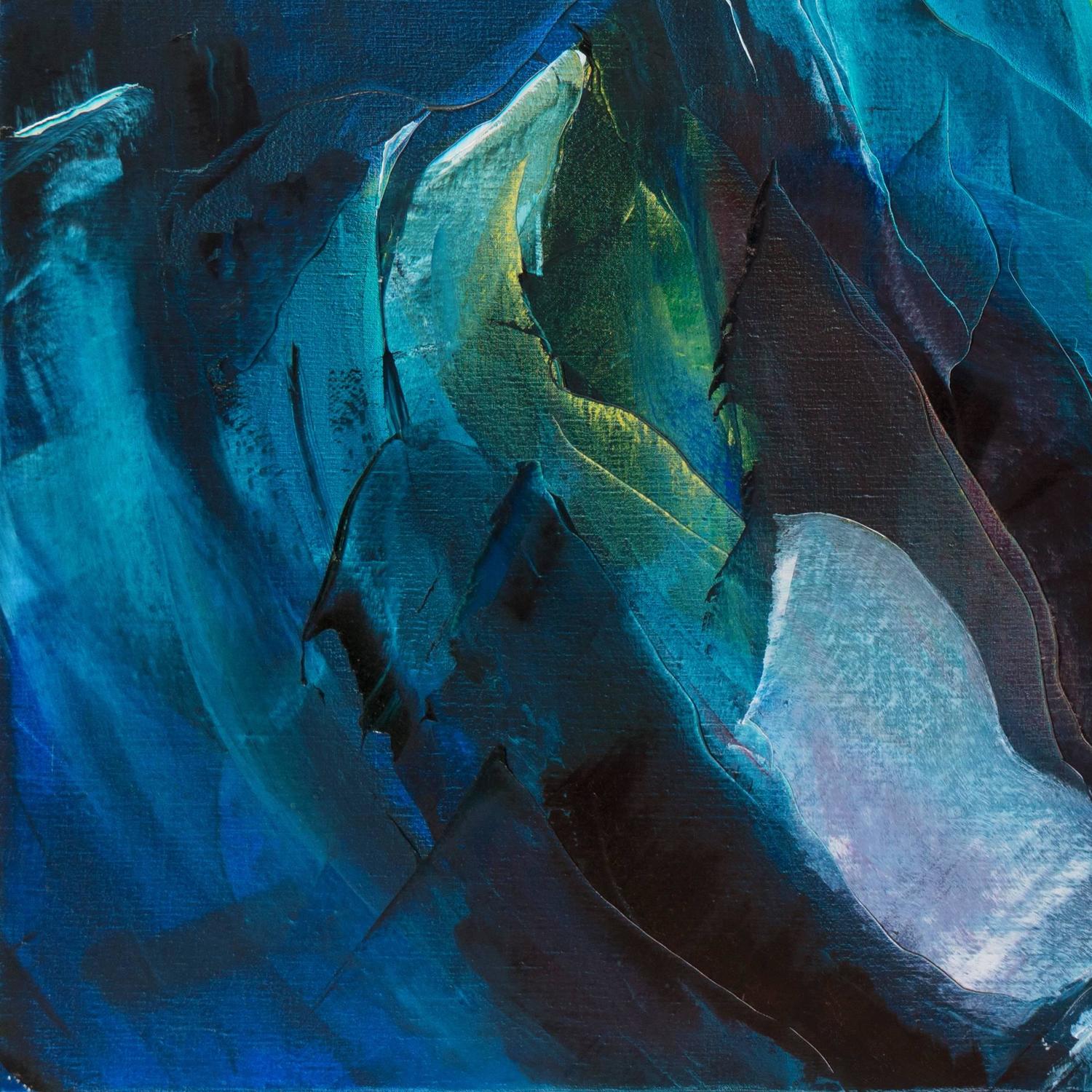 Linde Martin - Abstract in Cobalt and Gold For Sale at 1stdibs