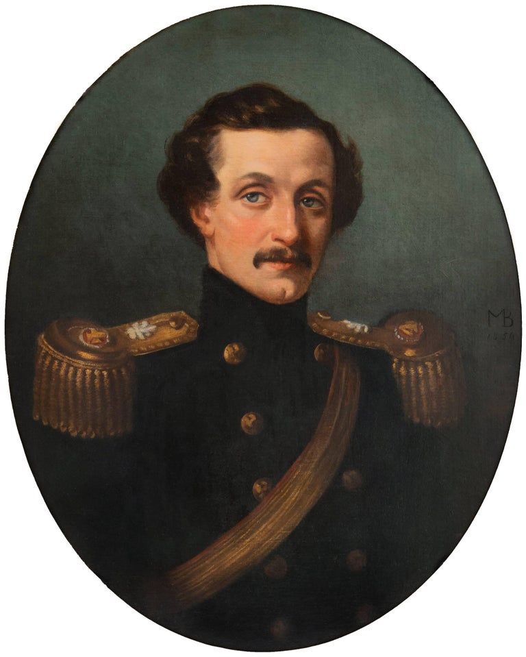 Unknown - 'Portrait of a Cavalry Officer', Union Army, Militaria, OIl ...