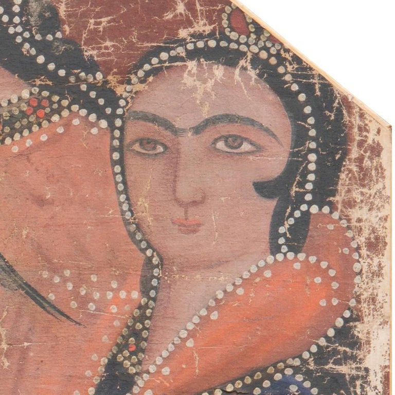 Unknown - 'Sisters with a Songbird', 18th century Qajar Dynasty Persian ...