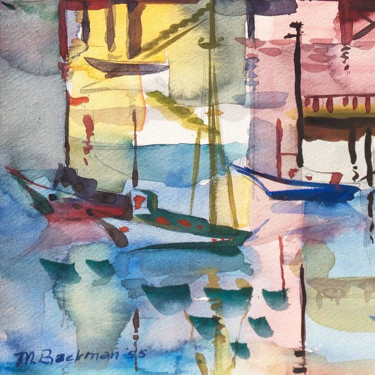 Muriel Backman - 'Monterey Pier', California Modernist, Woman Artist ...