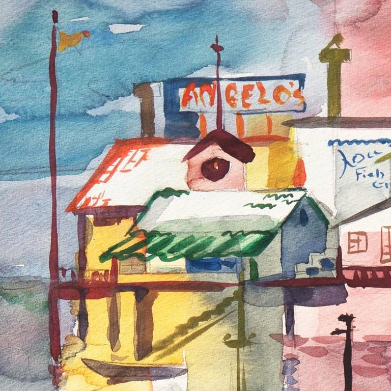 Muriel Backman - 'Monterey Pier', California Modernist, Woman Artist ...