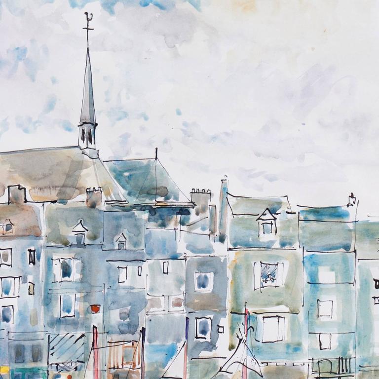 Vincent Breton - The Harbor at Honfleur at 1stDibs