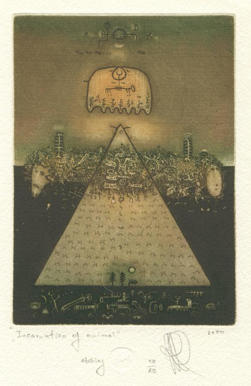 Roman Romanyshyn - Suite of 4 prints: Incarnation of Animal, of Bird ...