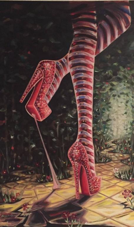 Angela China - Follow the Yellow Brick Road, Painting at 1stdibs