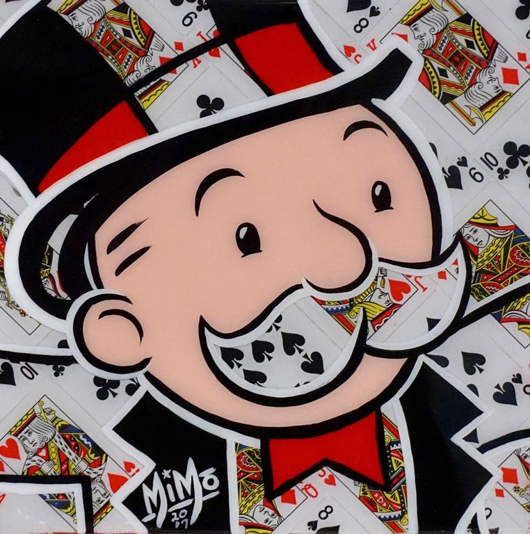 Mike Mozart "MiMo" - Playing Cards Monopoly, Painting For Sale at 1stdibs