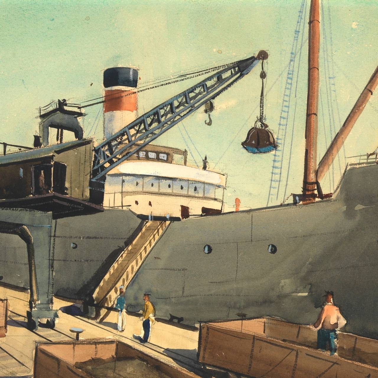 Paul Sample - Iron Ore Derrick, Philadelphia at 1stDibs | paul sample ...