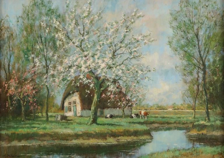 Willem Hendriks - Landscape with Barn For Sale at 1stDibs