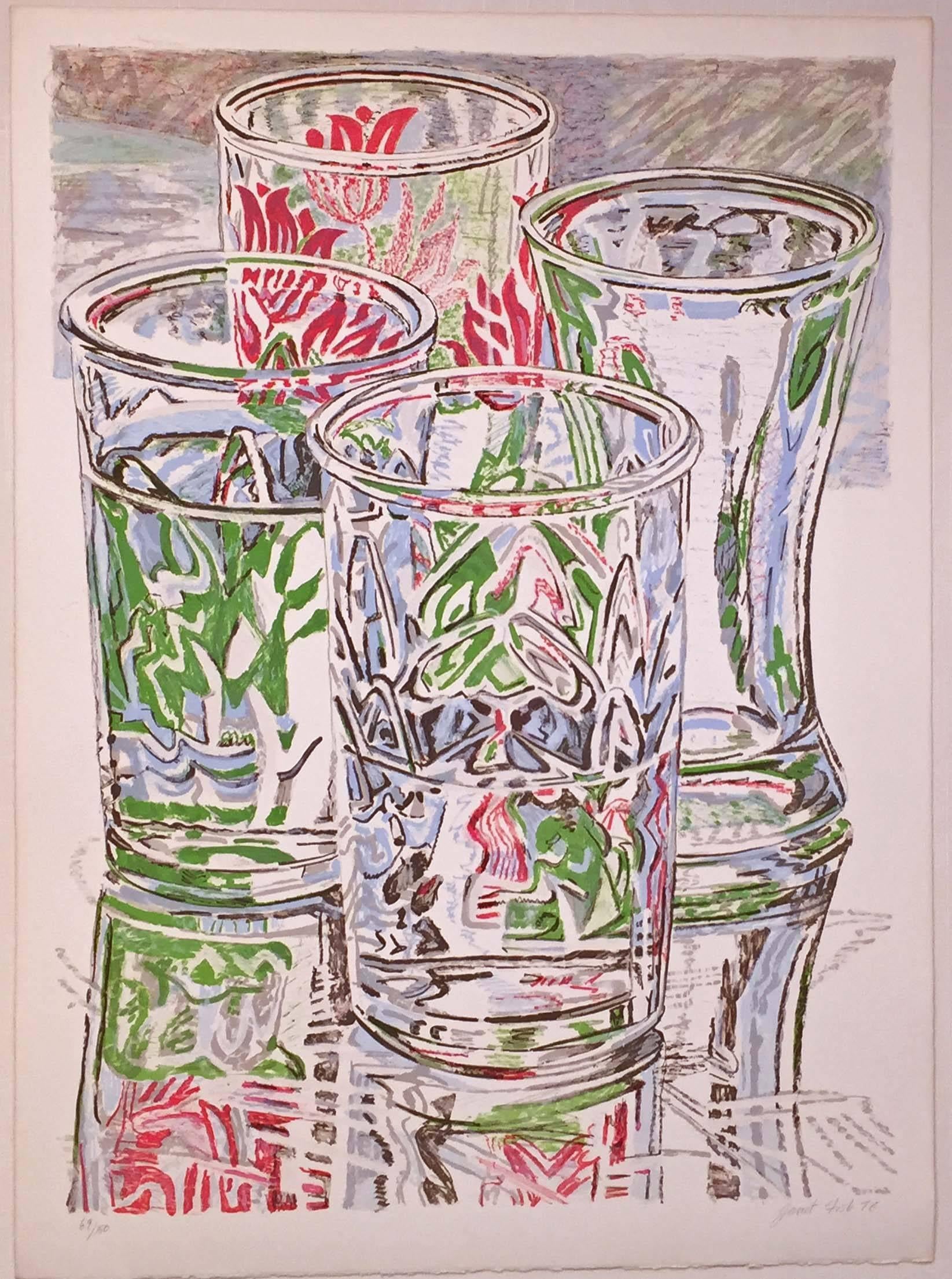 Janet Fish - FOUR GLASSES For Sale at 1stDibs | janet fish glass garden