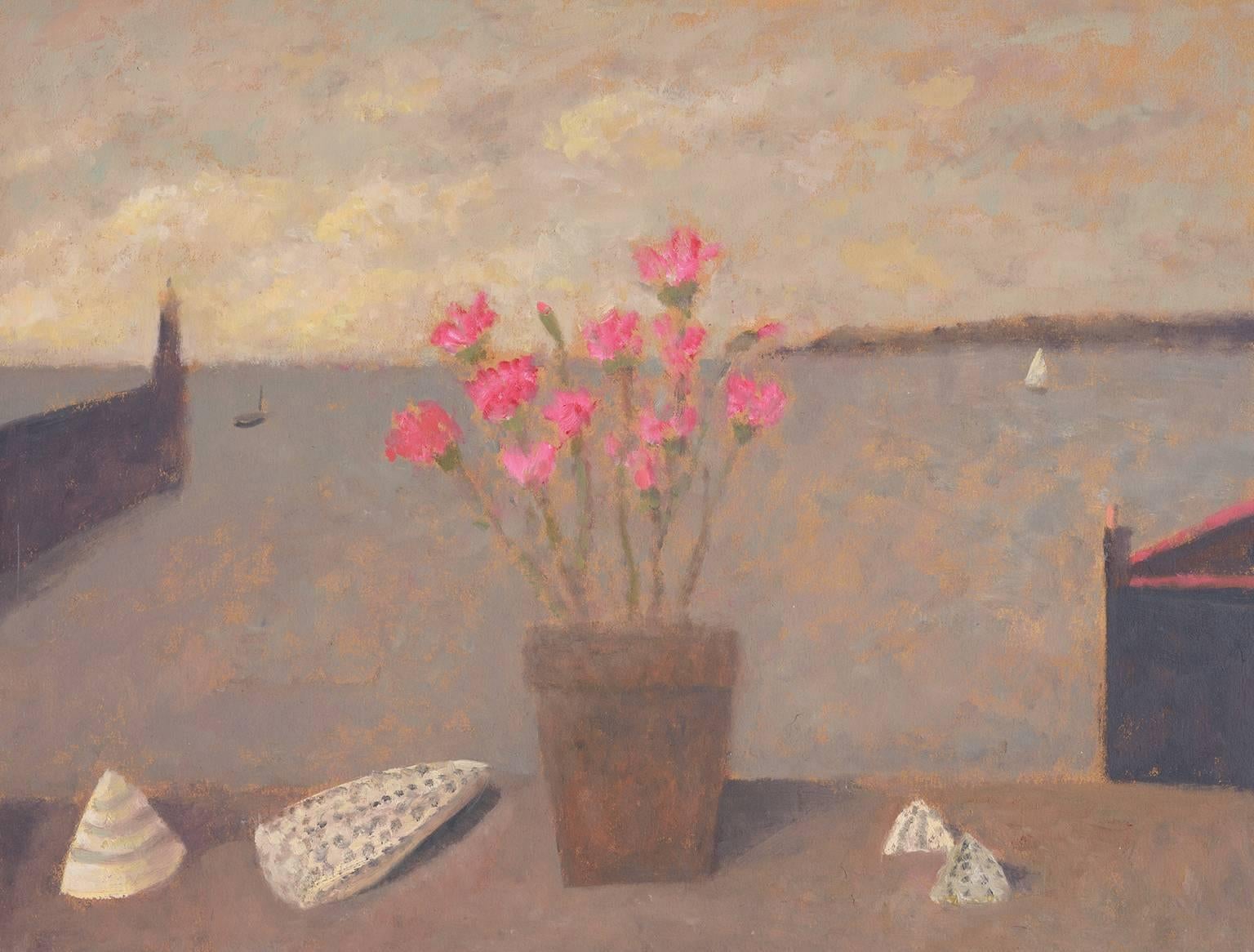 Nicholas Turner - Table with Shells and Carnations For Sale at 1stDibs