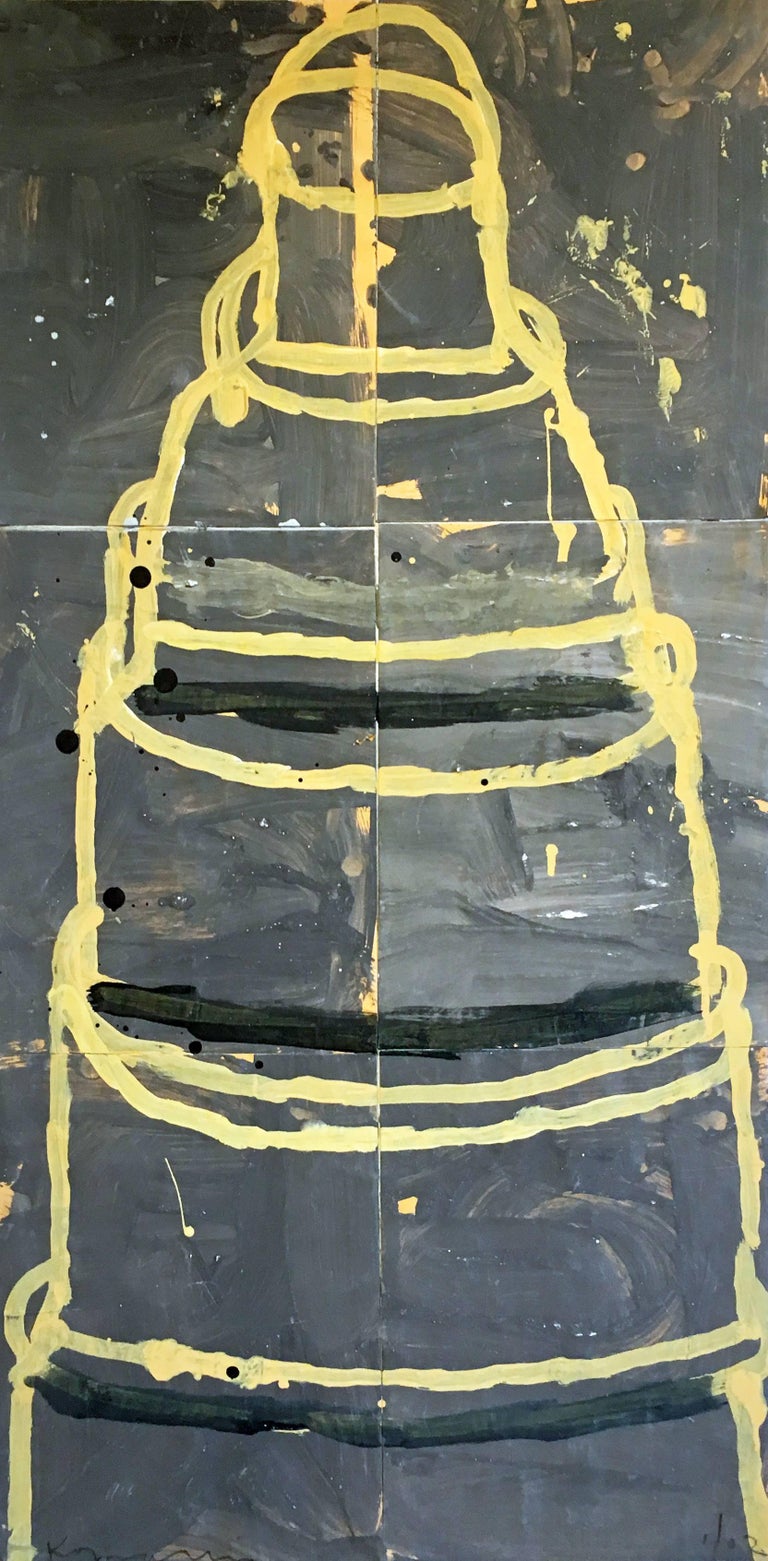 Gary Komarin - Mixed media painting of cake, Gary Komarin, Cake (Yellow ...