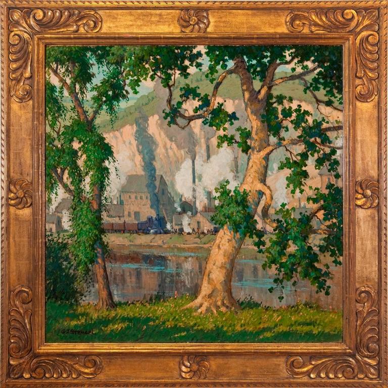 G.J. Stengel - "Factory and Sycamores" at 1stDibs