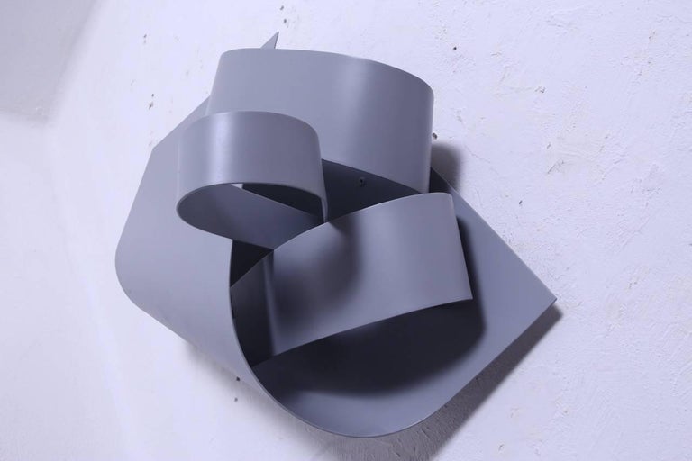 Zammy Migdal - Stirring Within Dark Gary Abstract Metal Wall Sculpture ...