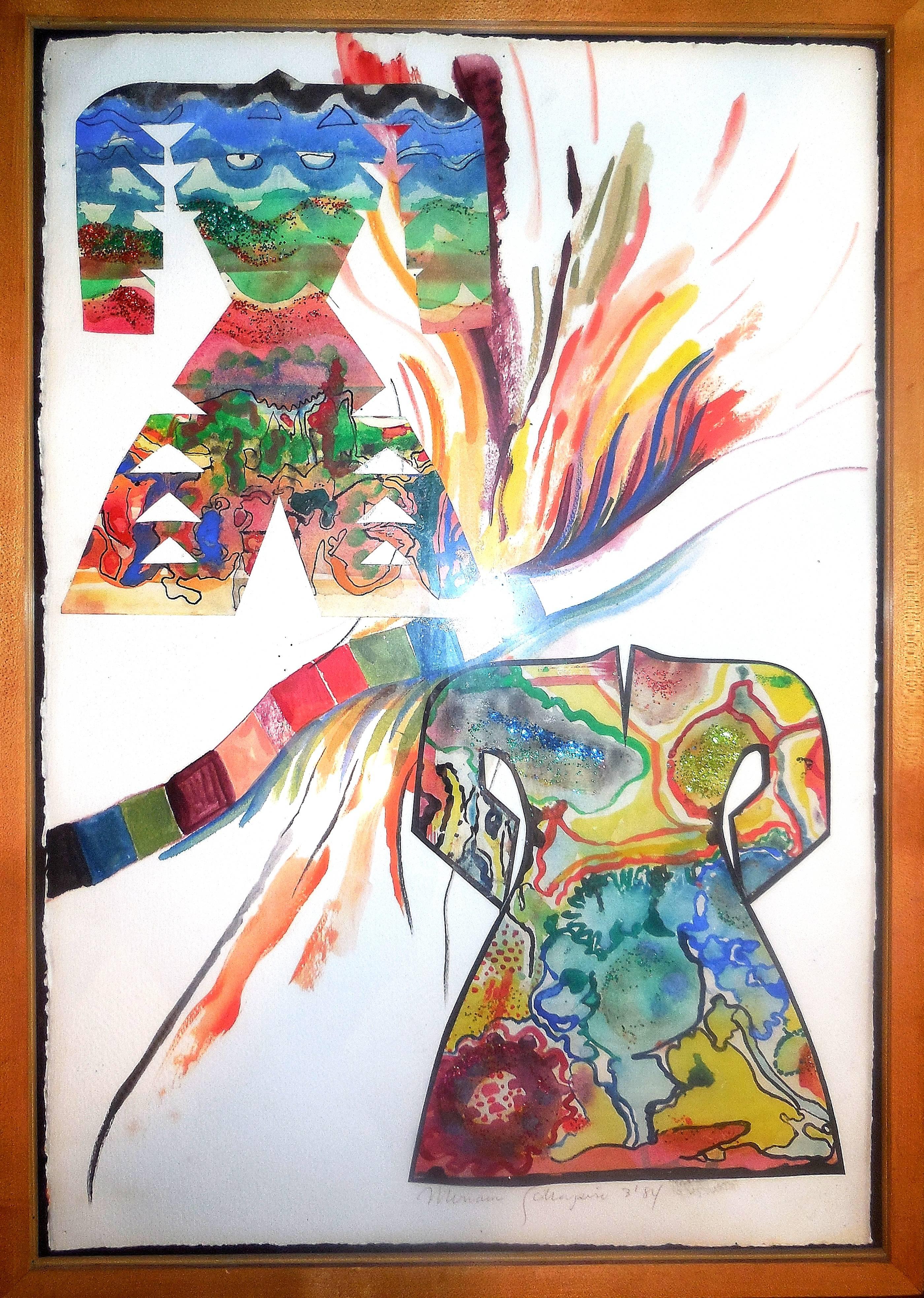 Miriam Schapiro - Untitled, Dresses Mixed Media Painting Important ...