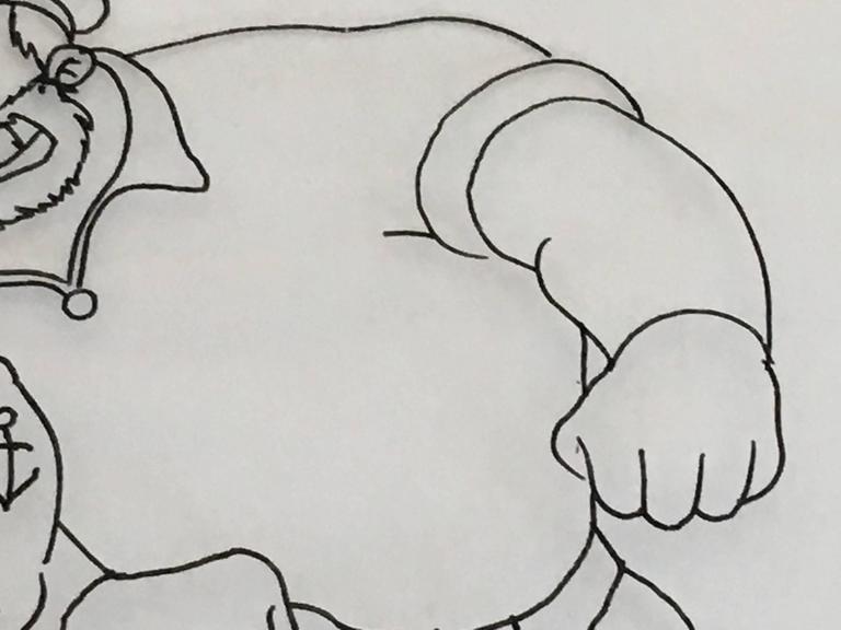 Unknown - Popeye and Pluto Original Vintage Animation Cel Drawing at ...