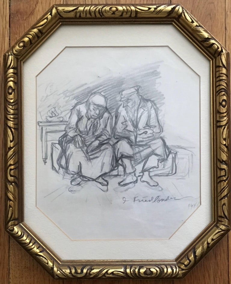 Isaac Friedlander - RARE WPA ARTIST ISAAC FRIEDLANDER Judaica Drawing ...