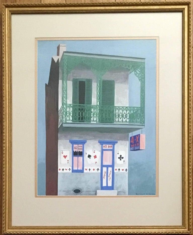 Witold Gordon - Ace Bar, Gouache American Scene. Witold Gordon at 1stDibs