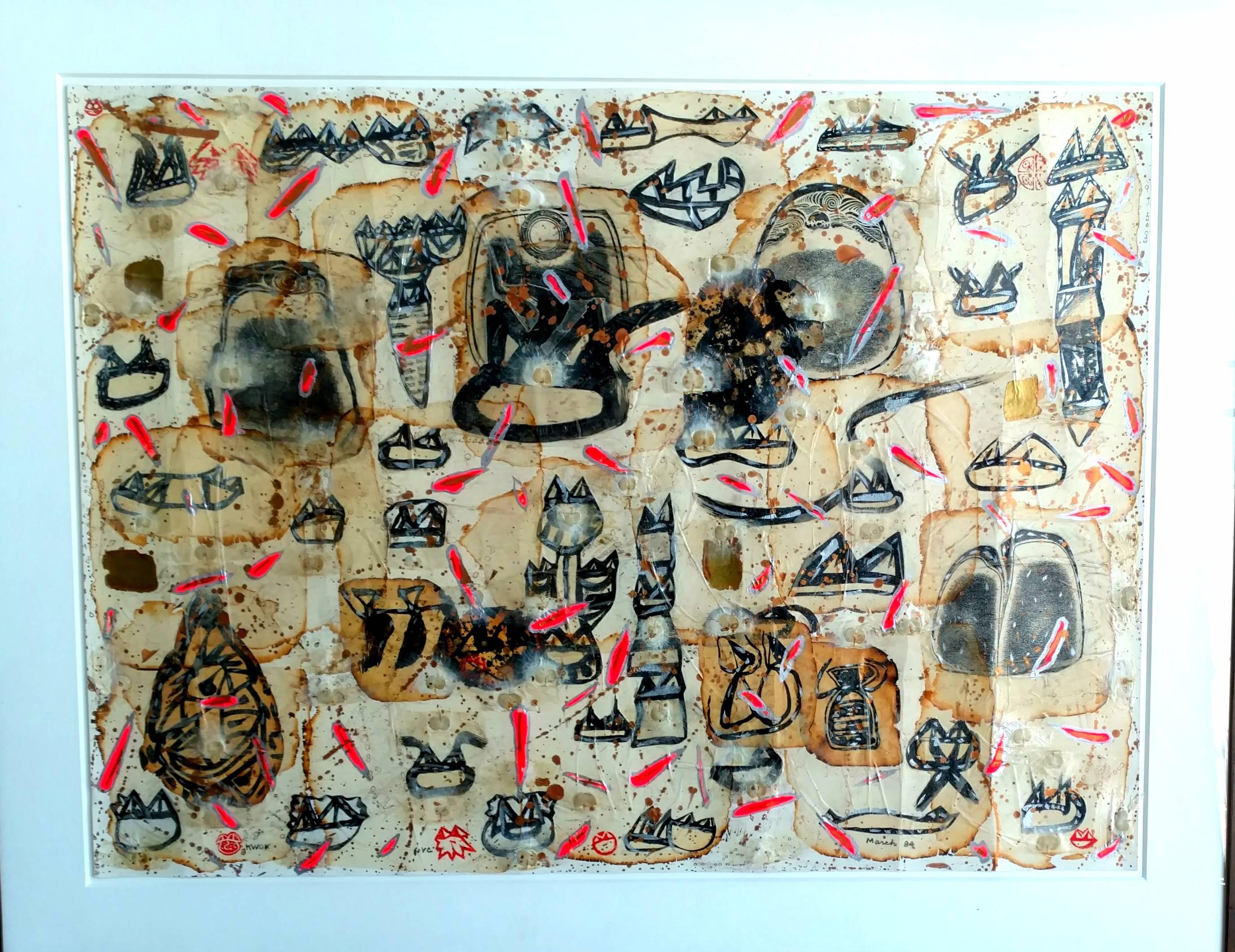 Kwok Mang Ho - Chinese Graffiti Pop Artist Kwok, Mixed Media Collage at ...