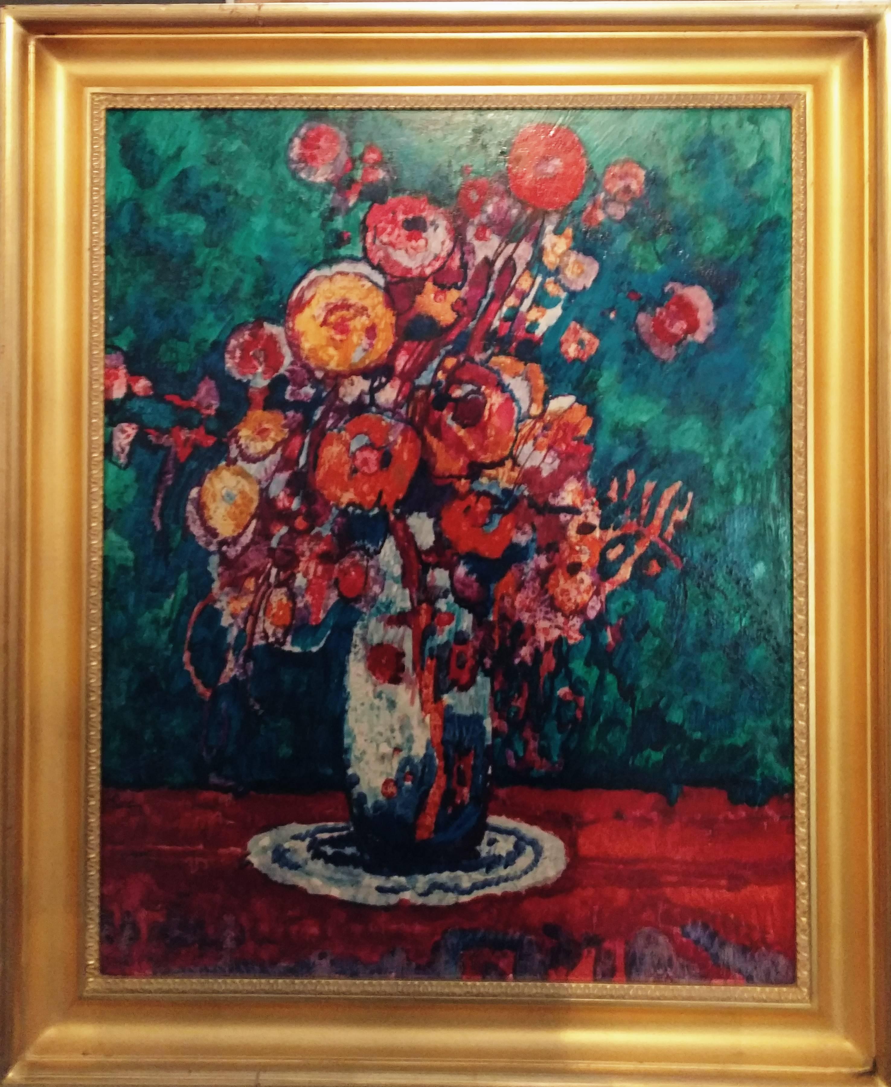 Donald Roy Purdy - Vibrant Floral Still Life Painting in the Modernist ...