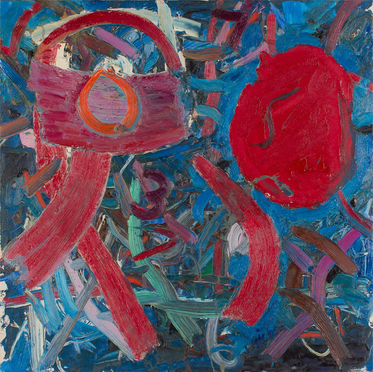 Unknown - Neo Expressionist Huge French Abstract Oil Painting Color ...