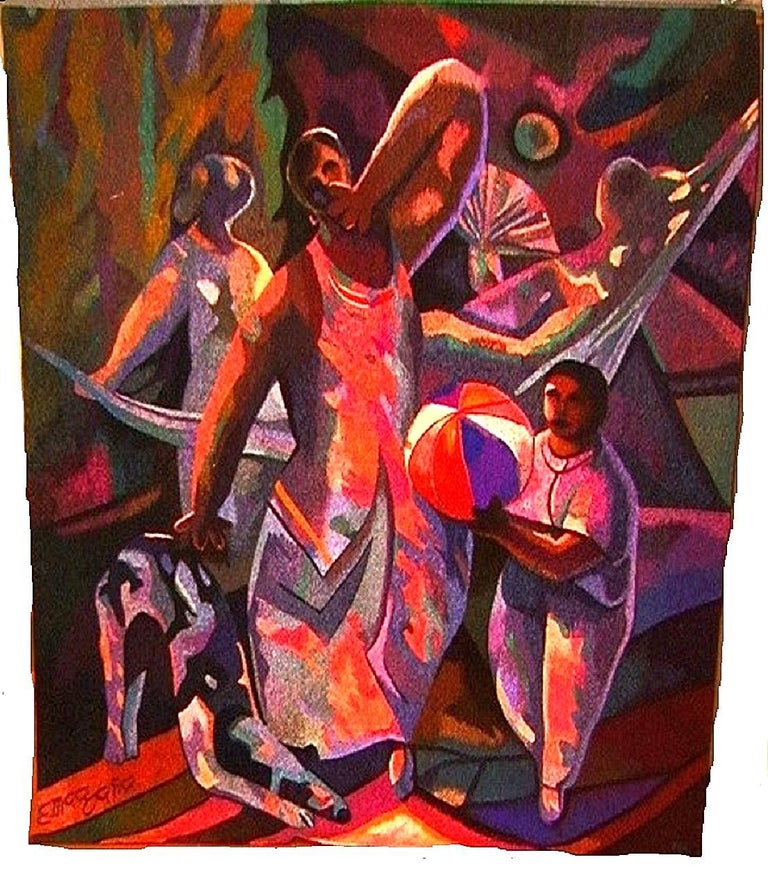 Enrique Magana - Very Large Colourful Mexican Modernist Hand Woven ...