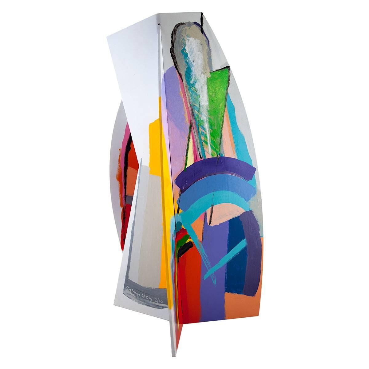 Calman Shemi - Israeli Circa 1980s Painted Aluminum Abstract Sculpture ...