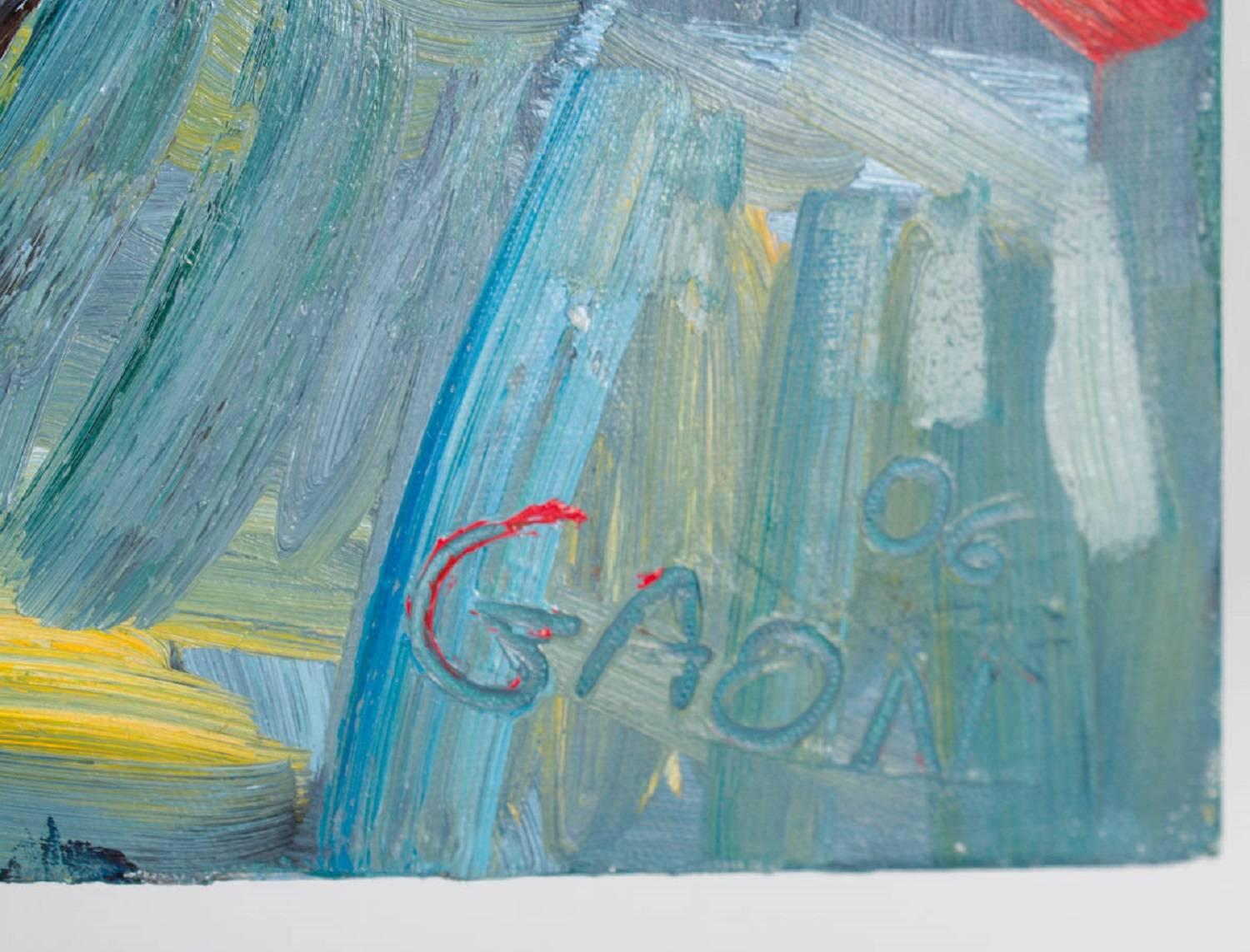 Simon Gaon - New York City Subway, Abstract Expressionist Painting at ...