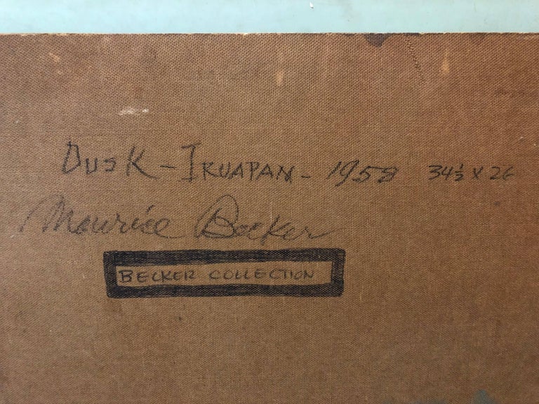 Maurice Becker - DUSK, IKUAPAN, Mexico. Laborers at Rest. Modernist Oil ...