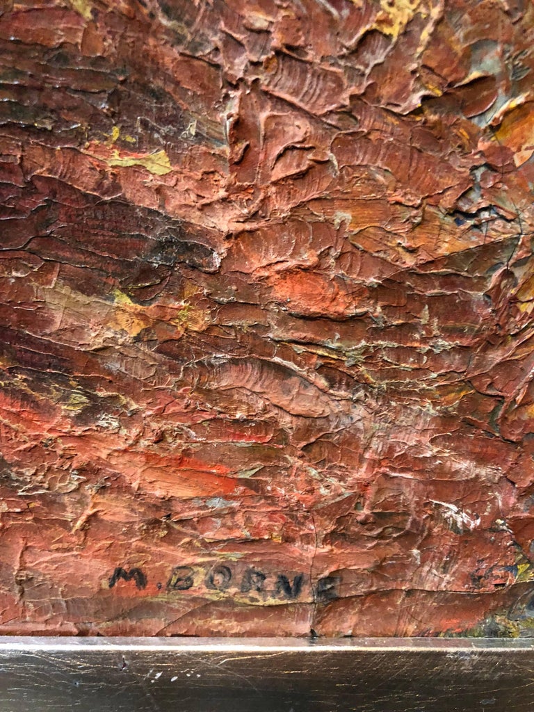 Mortimer Borne - BOUQUET Modernist Flowers in a Vase, Impasto Oil ...