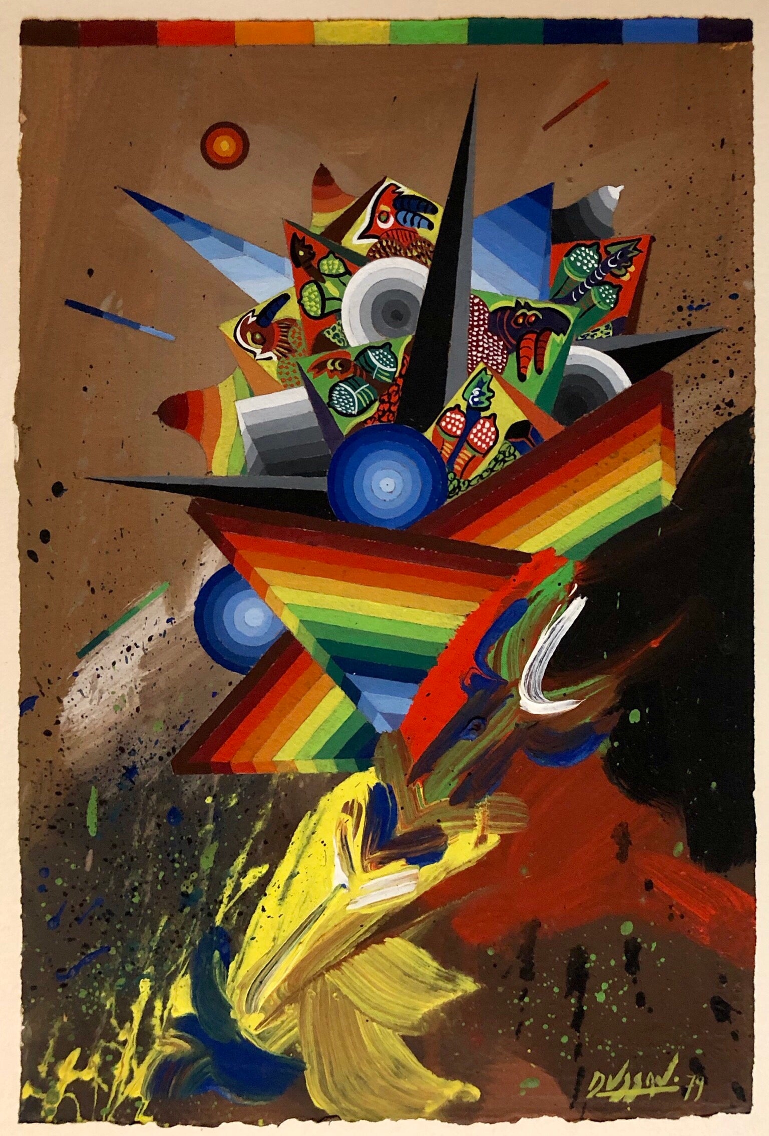 Georges Dussau - French Surrealist Colorful Futurist Abstract Painting ...