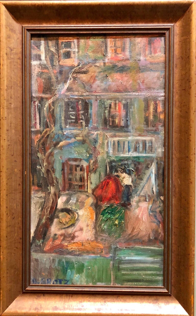 Dorothy Grotz - New York City Tenement Building Oil Painting Wpa Era at ...