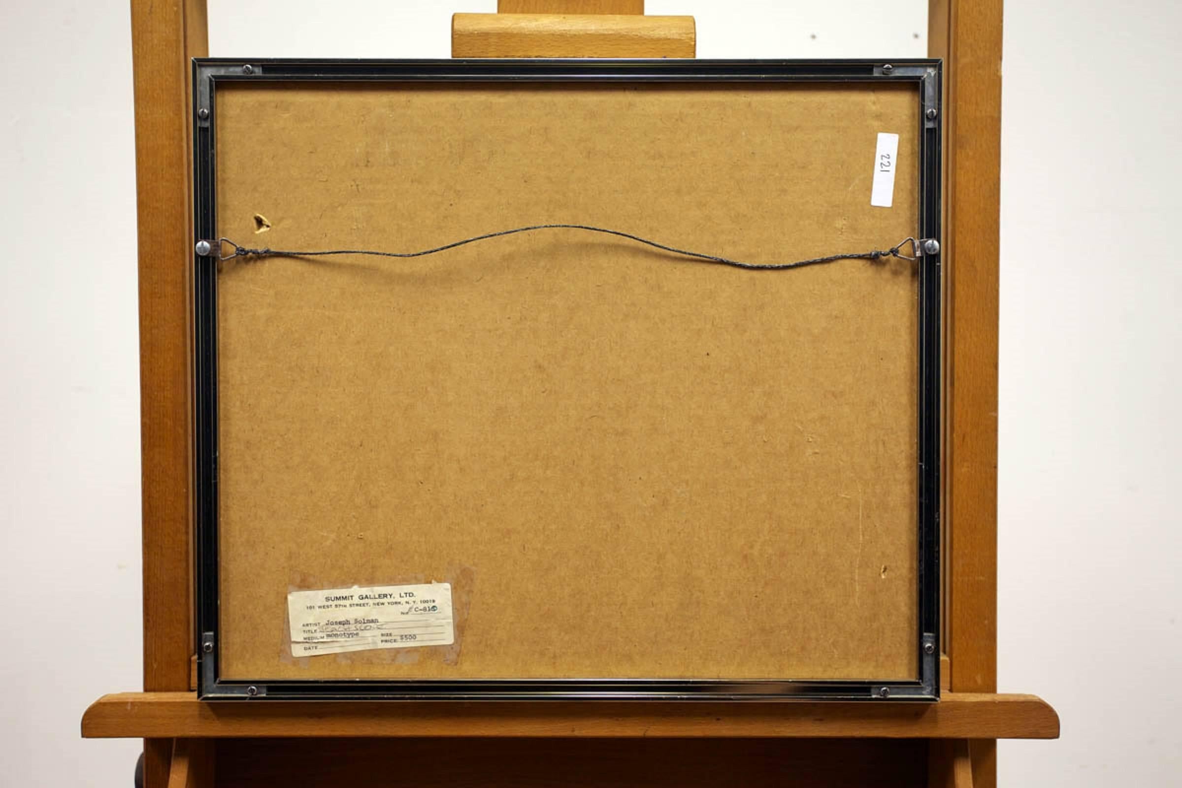 Joseph Solman - Modernist Beach Scene, 1976 Monotype at 1stDibs