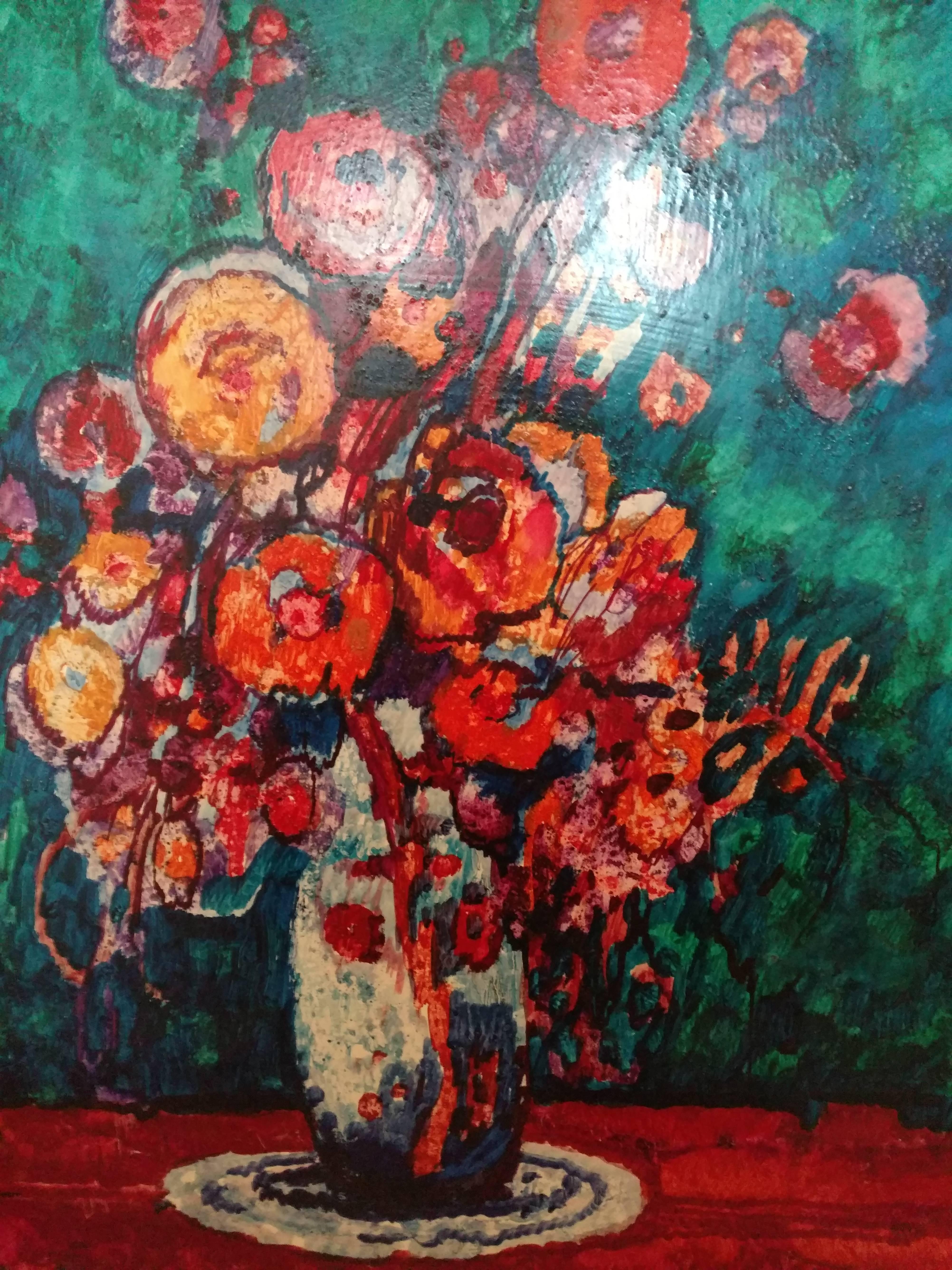 Donald Roy Purdy - Vibrant Floral Still Life Painting in the Modernist ...