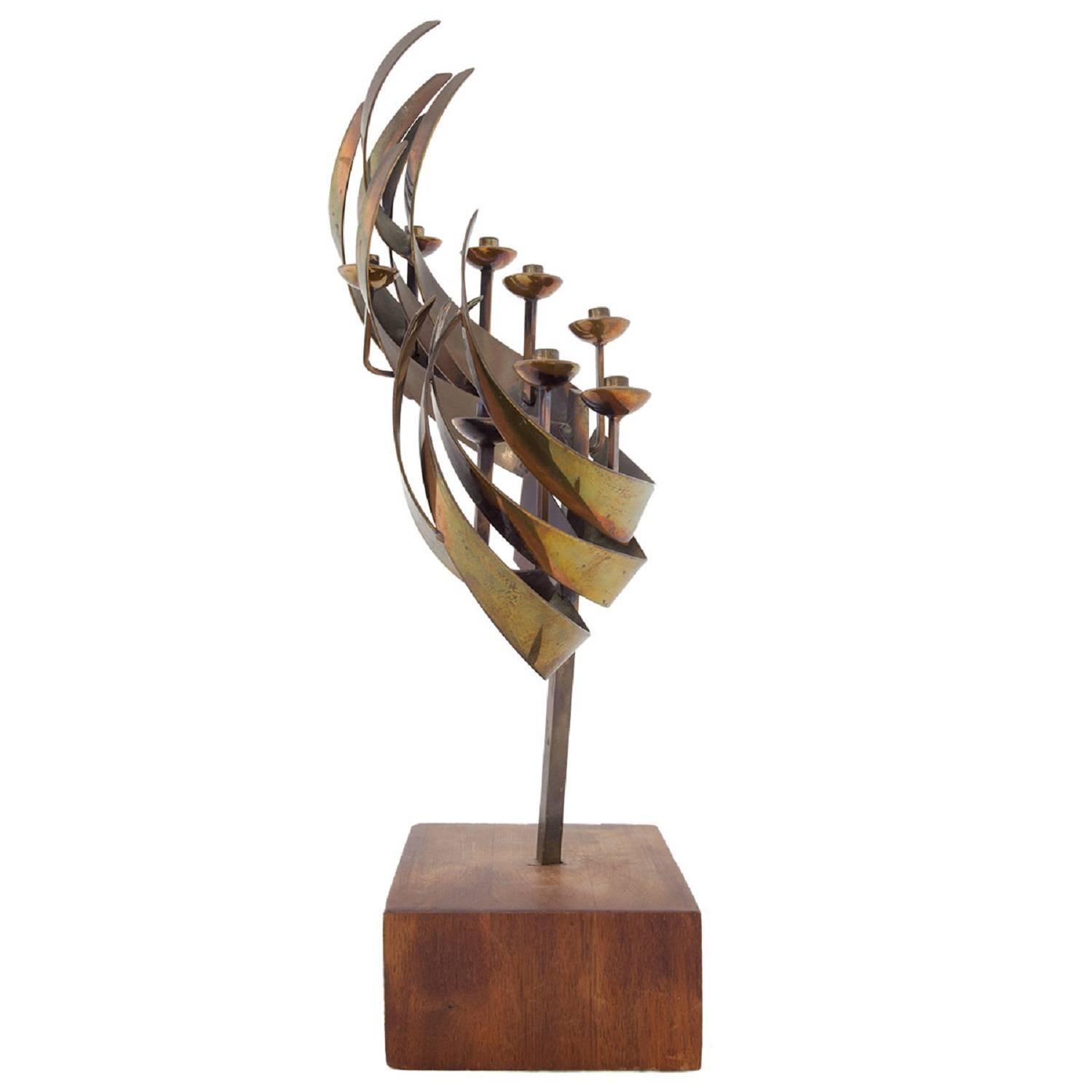 Maxwell Chayat - Rare Modernist Judaica Studio Menorah at 1stDibs ...