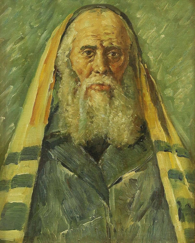 Unknown - Rare Judaica Portrait of European Hasidic Rabbi, Painting at ...