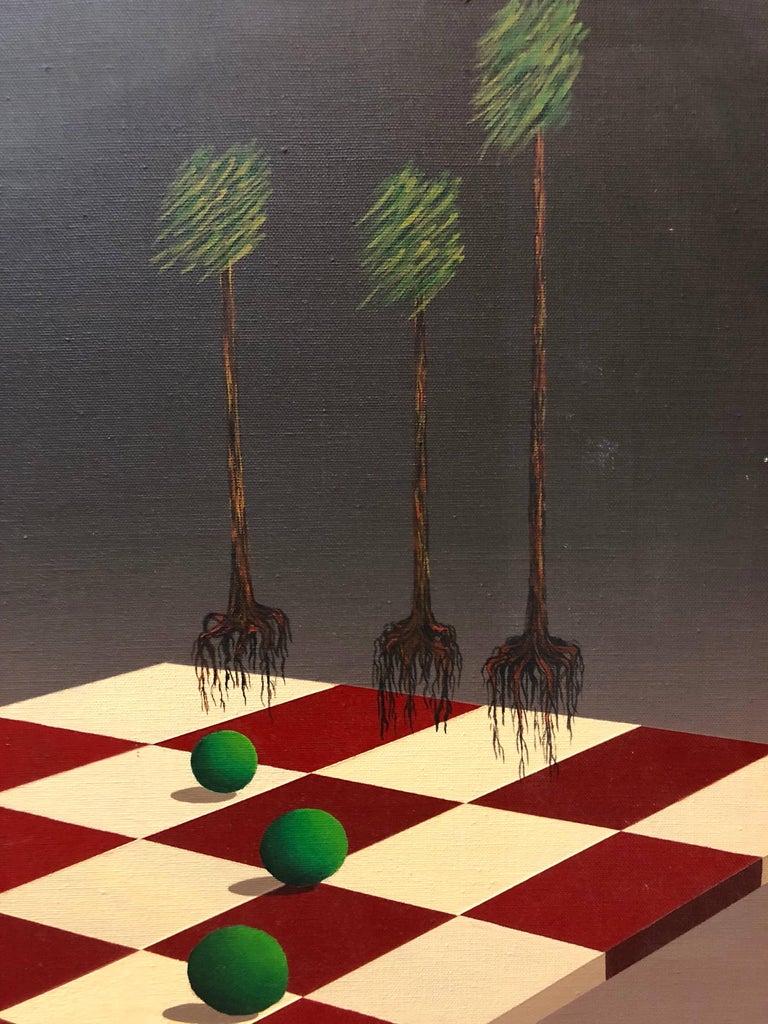 Celina Hinojosa - Latin American Surrealist Landscape with Chess Board ...