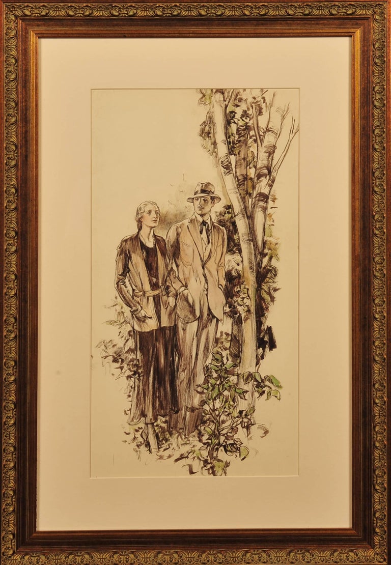 Henry Raleigh - Couple Beside a Tree For Sale at 1stDibs